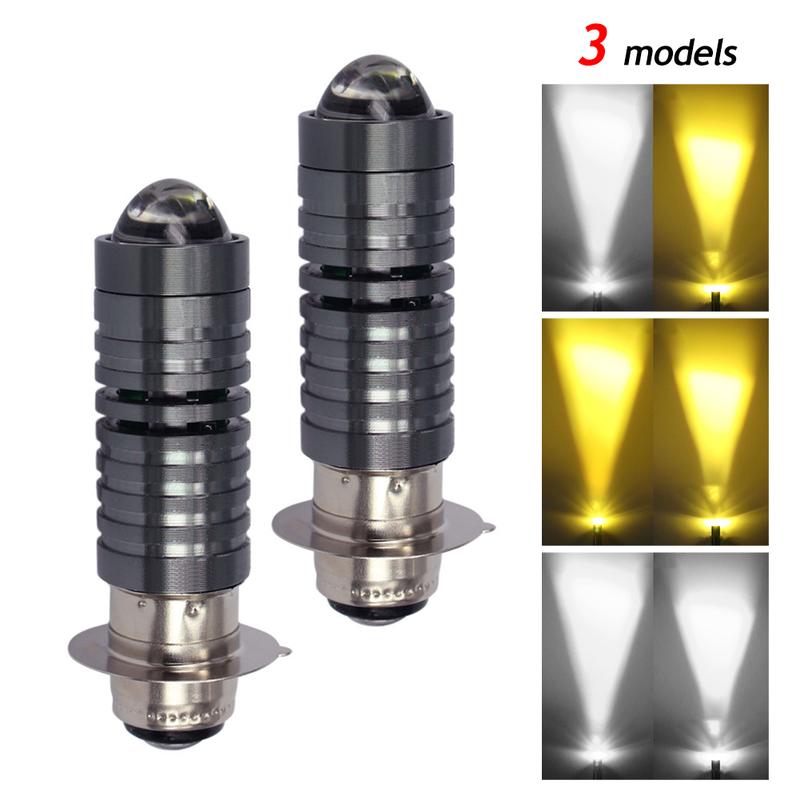 Universal 12V-80V 2000LM Dual Color Headlight Bulbs P15D H6 PX15D ...