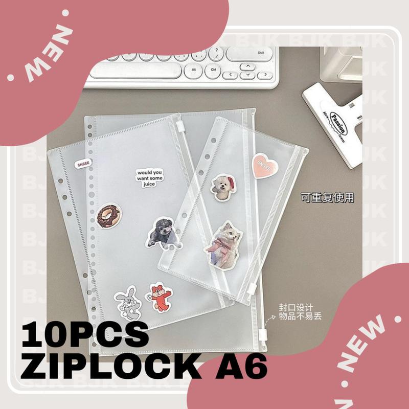 10 PCS Ziplock PVC Binder A6 - Ziplock Binder Savings - A6 Bening PVC ...