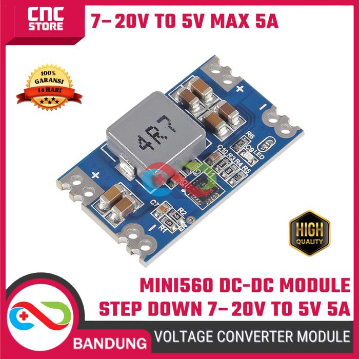 Jual Modul Step Down MINI560 DC-DC 7–20V ke 5V 5A – Konverter Tegangan ...