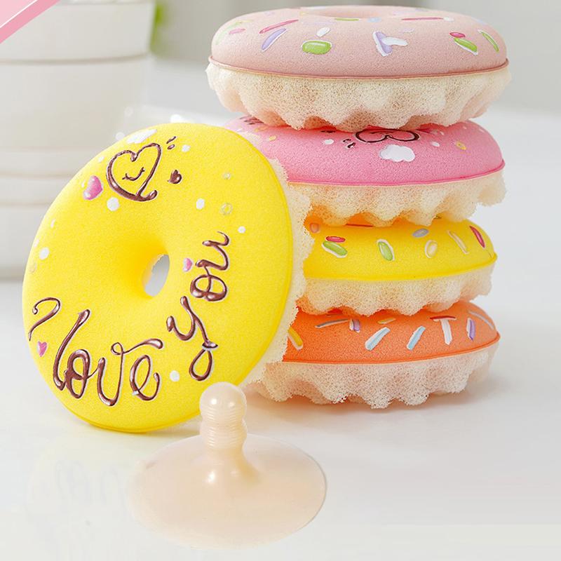 Dish Sponge With Suction Cup Non-scratch Donut Sponge Set With - TikTok ...