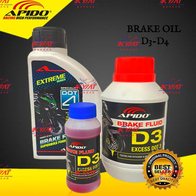 Apido Brake Oil Dot 4/Dot 3 (50ml/300ml/500ml) Motorcycle - TikTok Shop ...