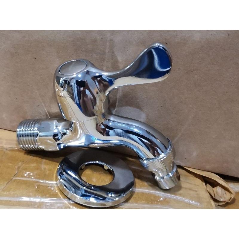 Vareno Chrome Wall Bib Tap with Adaptor - TikTok Shop Malaysia