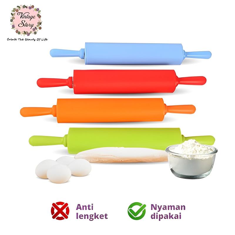 Rolling Pin Silikon Penggiling Adonan Aksesoris Kitchenware Bakeware ...