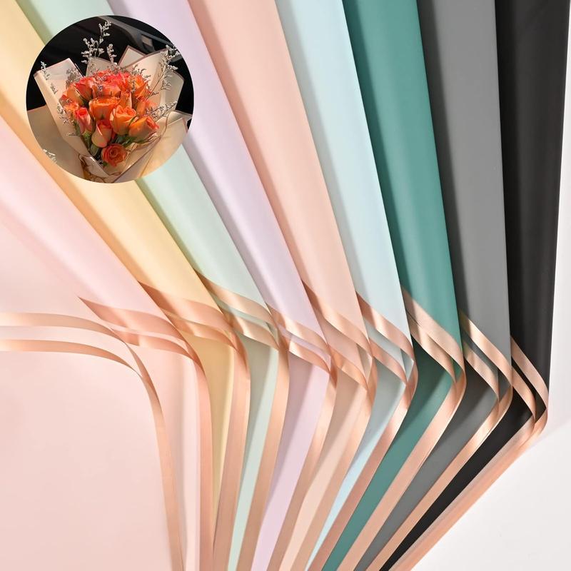 20 Sheet 10 Colors Edge Flower Wrapping Paper, 22.8 x 22.8 Inches ...