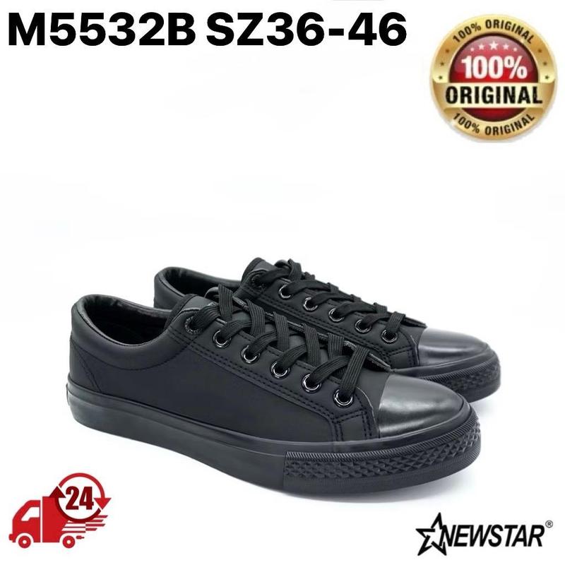 NewStar M5532B Black School Shoes [Shoe Lace] Kasut Hitam - TikTok Shop ...