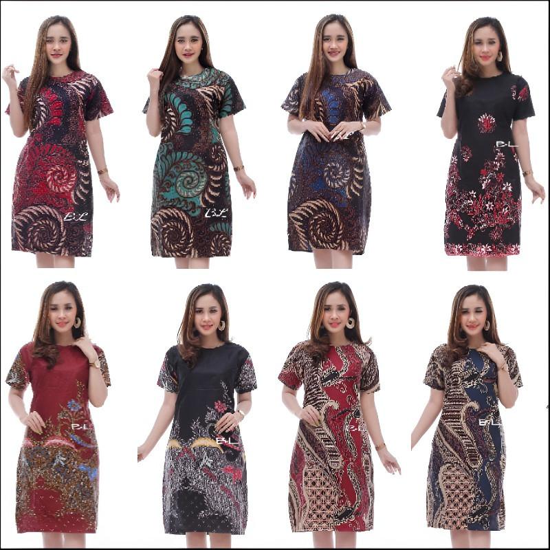 Gaun Batik, Lengan Pendek, Rekaan Terbaru, Pakaian Gaya Mu, Gaun ...