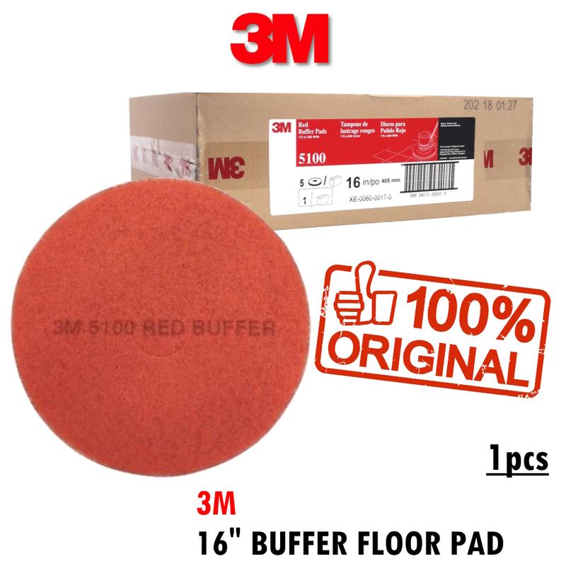 1xpcs 3M 16" BUFFER FLOOR PAD - red - pad buffing floor / 3M - TikTok ...