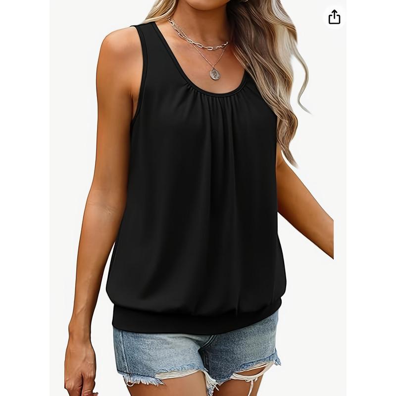 DP 0107711 Loose Pleated Low Round Neck Top - TikTok Shop