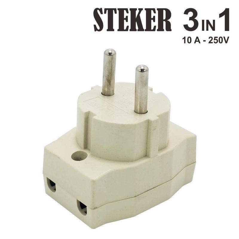 T multi 3lubang / steker t multi 3lubang 10A 220-250V - Shop | Tokopedia
