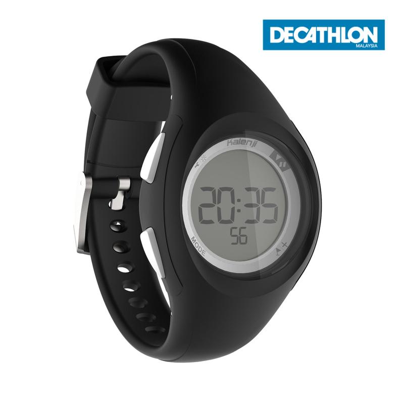 Jam Tangan Larian, Decathlon, W200 S, dengan Fungsi Jam randik ...
