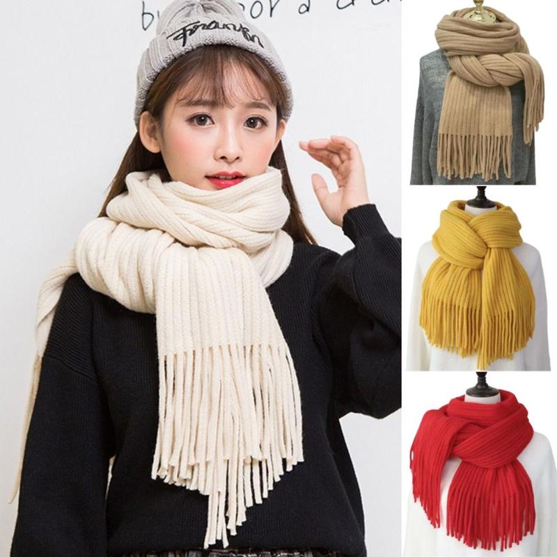 Warm Winter Cashmere Scarf New Elegant Soft Solid Color Scarves ...