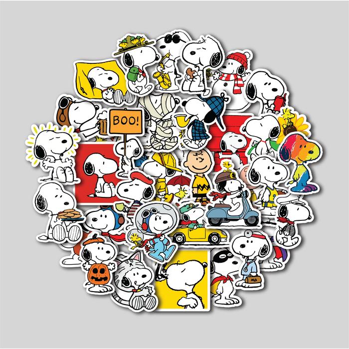 Jual STICKER PACK SNOOPY | STIKER TUMBLER LAPTOP | STICKER KOPER HELM ...