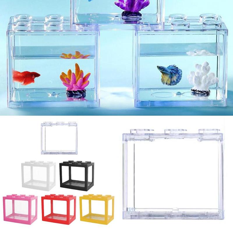 Building Blocks Fish Tank Creative Multicolor Stackable Aquarium Mini ...