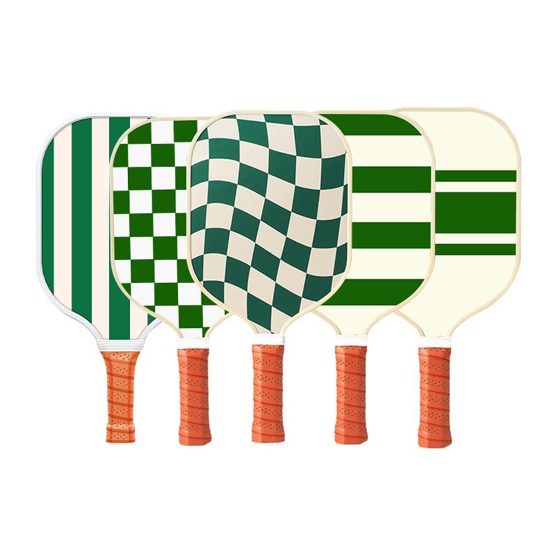 Fiberglass Pickleball Paddle Geometric Grid Stripe Print Pattern ...