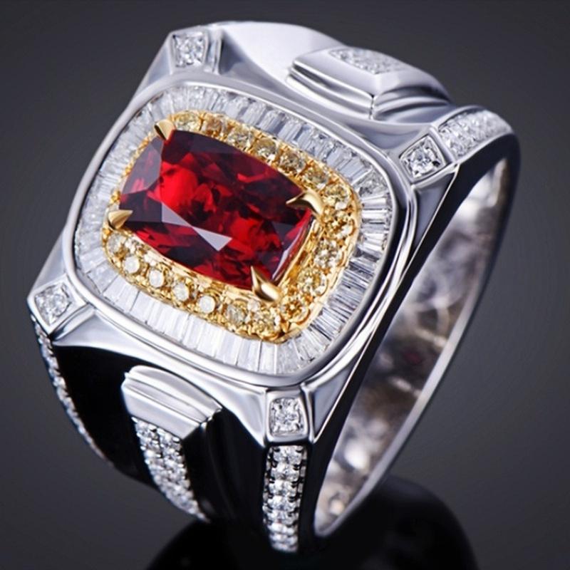Cincin Jari, Gaya Punk Hip Hop, Untuk Lelaki, Perak dan Emas, Diperbuat ...