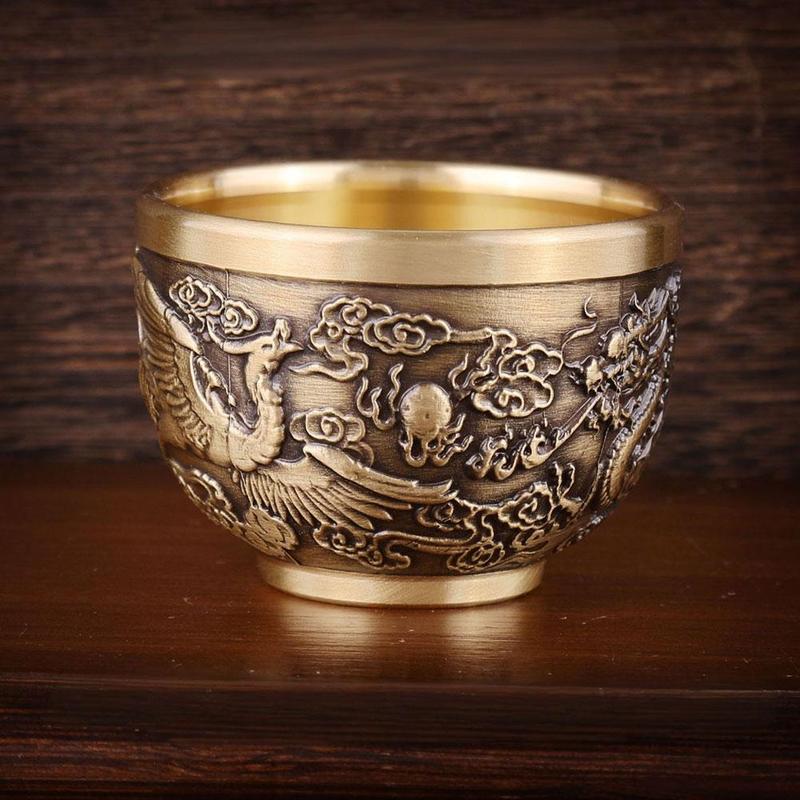 Embossed Dragon And Phoenix Cup Chinese Style Baifu Dragon Phoenix ...
