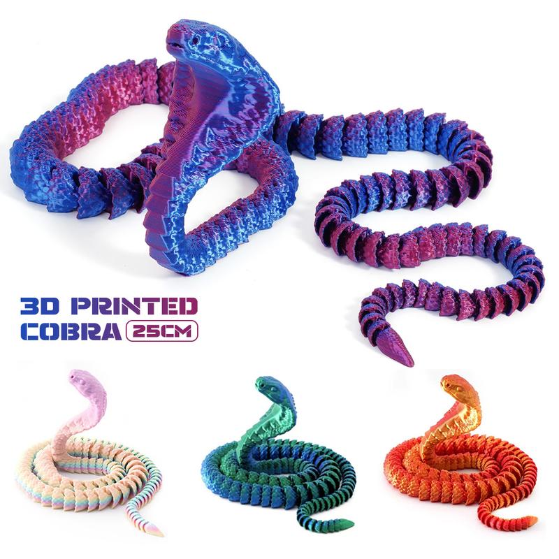 3D Printed Snake Movable Joint Simulation Snake Figurine Creative ...