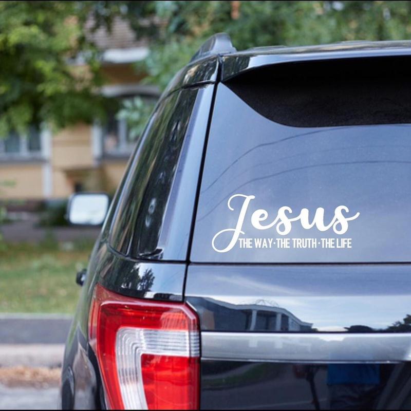 JESUS the Way the Truth the Life Car Decal glossy adhesive vinyl ...