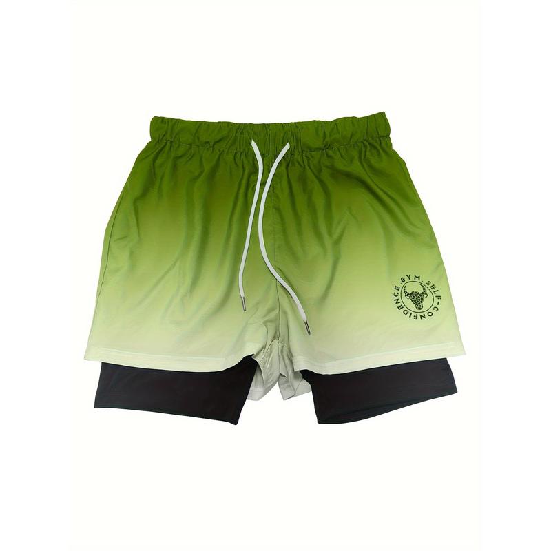 Men's Quick-Dry Gradient Basketball Shorts - Double-Layer, Anti-Slip ...