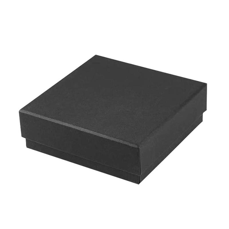 Black Paper Gift Box Small Square Black Cardboard Boxes for Ring ...