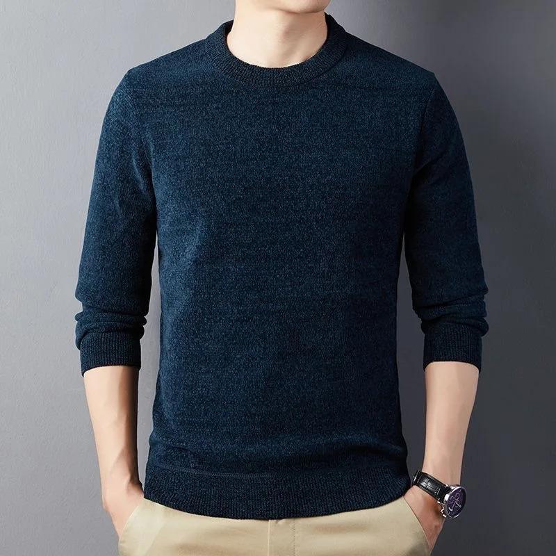 Men'S Round Neck Sweater Slim Fit Casual Knitted Top High-En - TikTok ...