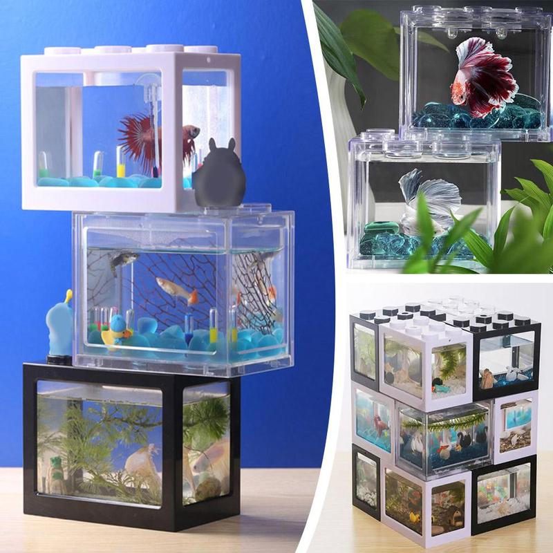 Building Blocks Fish Tank Creative Multicolor Stackable Reptile ...