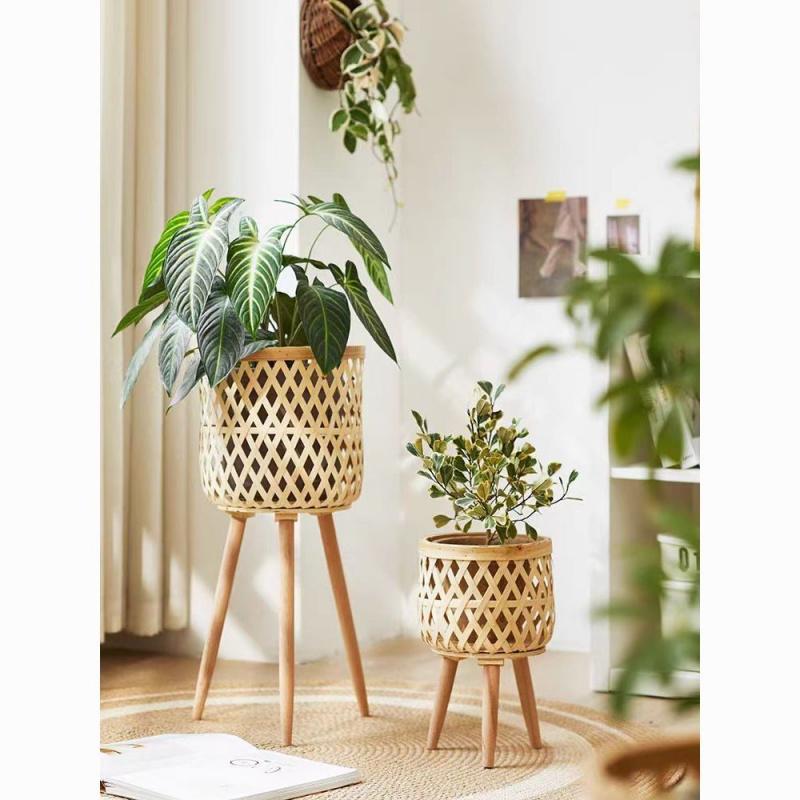 🌿 Bakul Bunga Buluh Nordic Style | Rattan Woven Plant Baske - TikTok ...