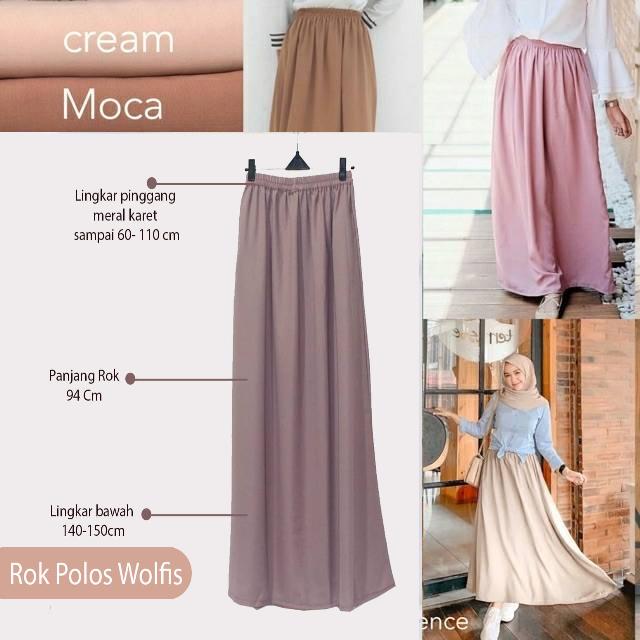 Rok Wolfis Premium panjang tidak nggantung / Rok basic wolfi - Shop ...