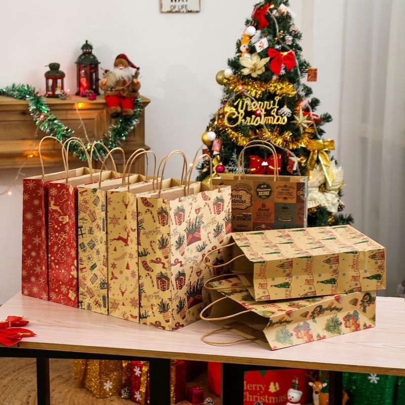 Kraft Paper Bag Nice Pattern Random Design Gift bag Hand bag - TikTok ...