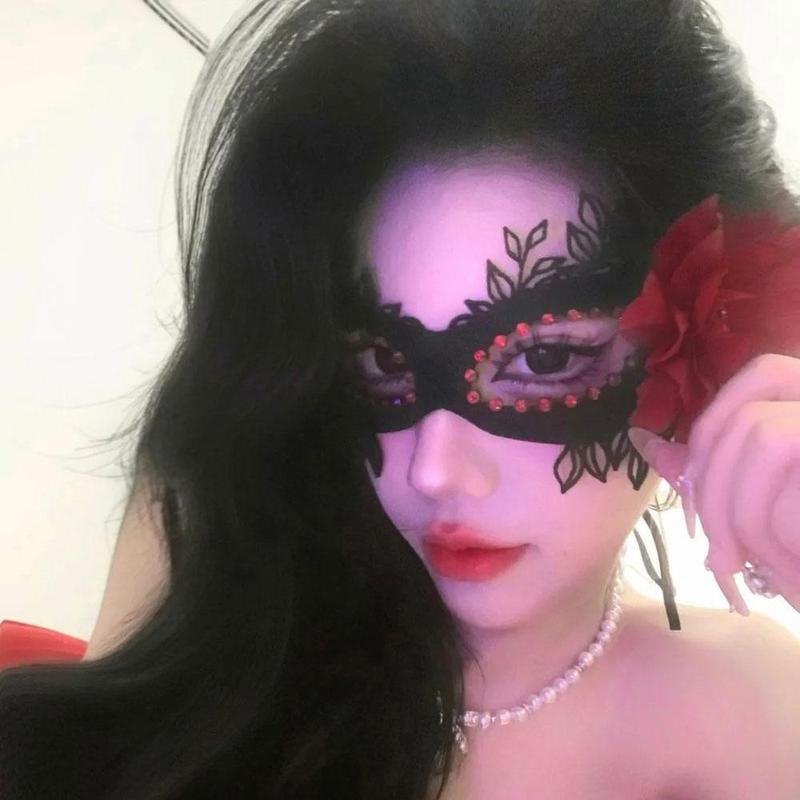 Topeng Bunga Hitam, Topeng Renda Wanita, Aksesori Hiasan Cos - TikTok ...