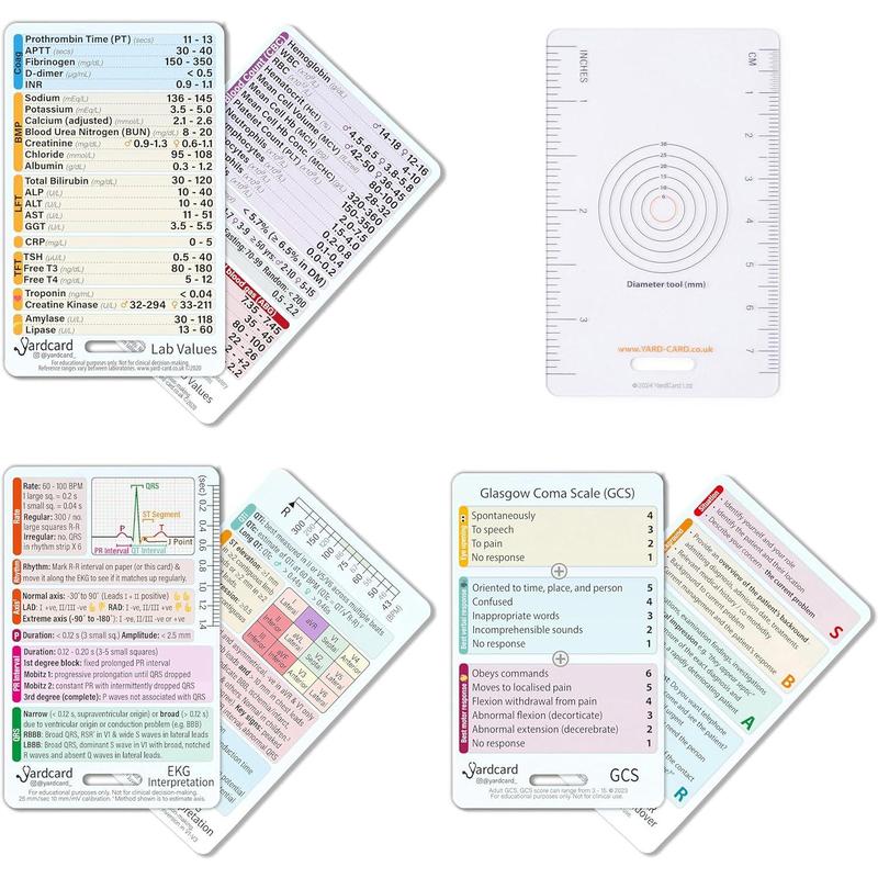 Nursing Badge Card Set: Includes Lab Ranges, EKG Interpretation ...