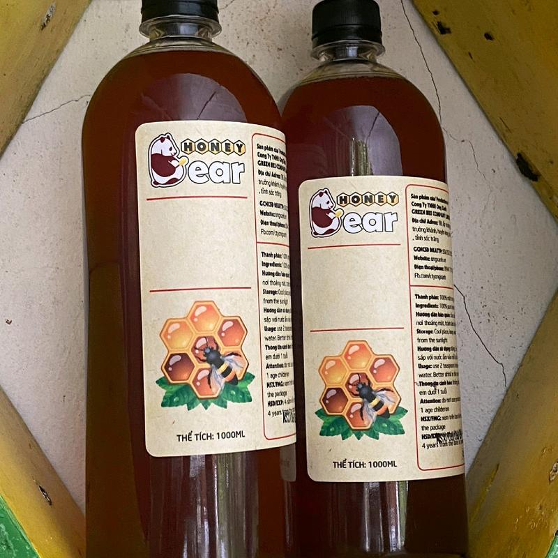 Mật ong Honey Bear Nguyên Chất 100% Dung tích 1000ml Đóng Chai - TikTok ...