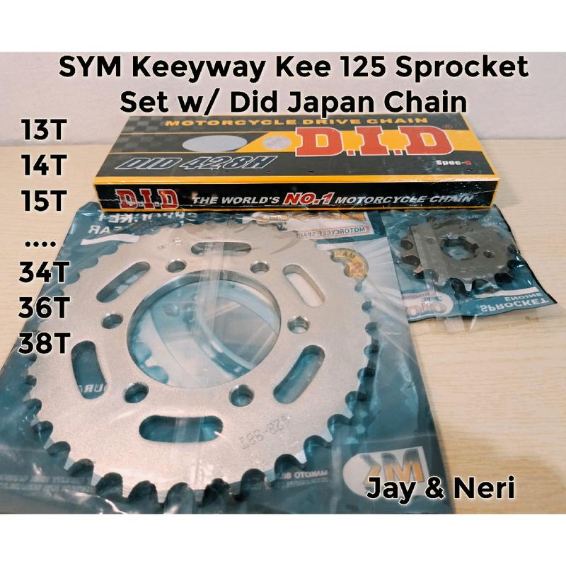 SYM Keeway Kee 125 Sprocket Set w/ DID CHAIN - TikTok Shop Philippines