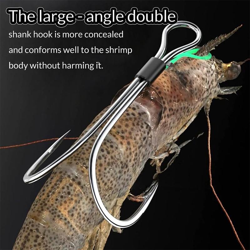 5pcs 2025 Double hook Live Shrimp Bait Hooks Wacky Weedless Worm ...