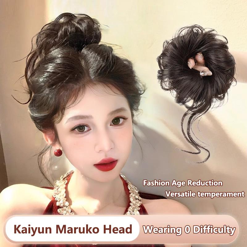 Synthetic Hair Bun Fluffy Curly Lifelike Wig Elastic Ponytai - TikTok ...