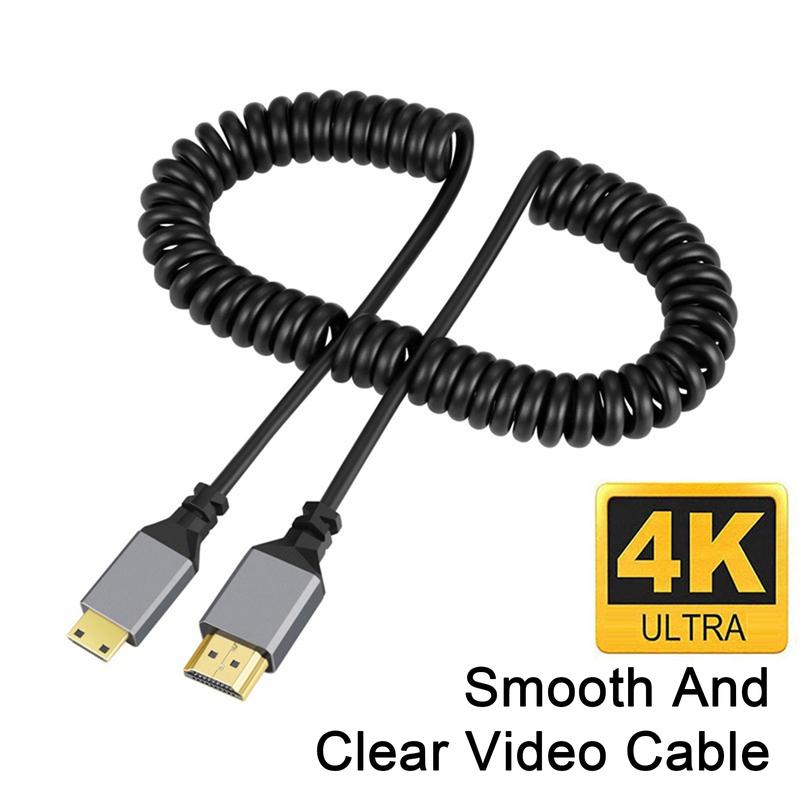 4K 60Hz Mini HDMI-compatible to HDMI-compatible Flexible Spring ...