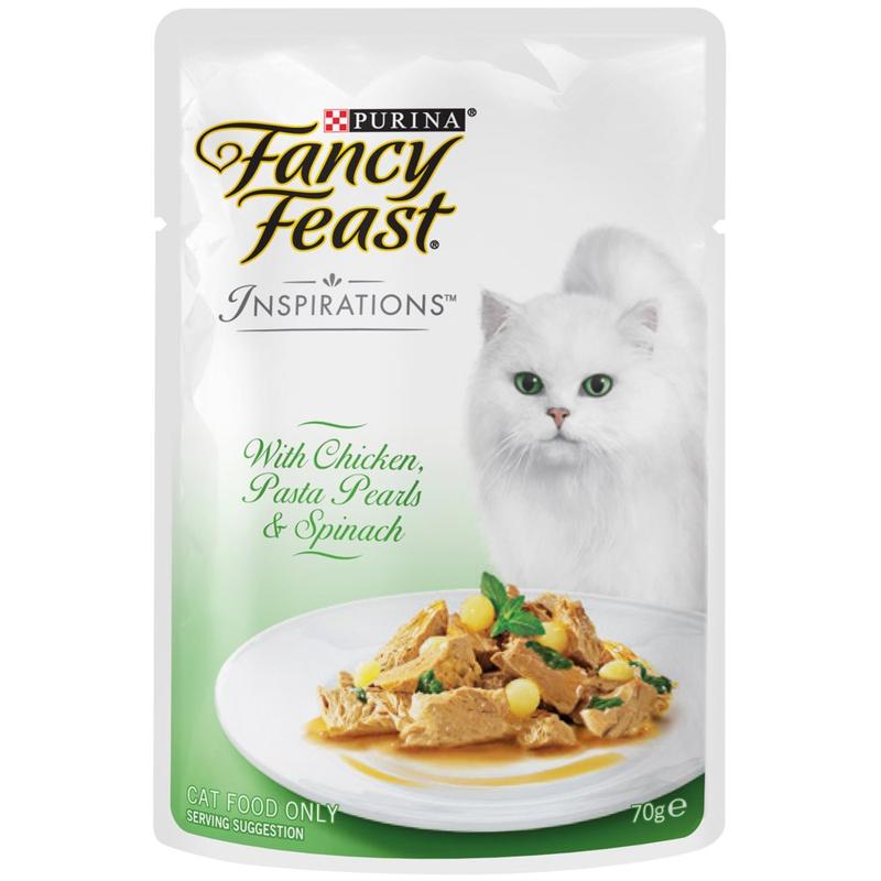 Fancy Feast Inspirations Chicken, Pasta Pearls & Spinach Pouch Cat Food ...