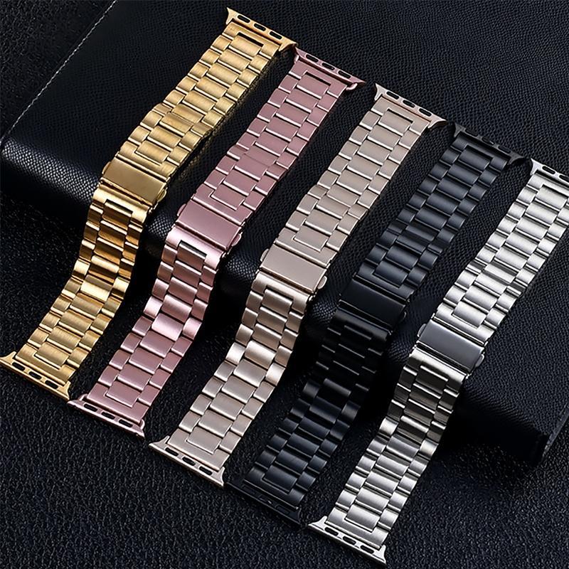 Stainless steel watchband for iWatch band 7 6 5 4 3 SE T500 Smart - TikTok Shop Philippines