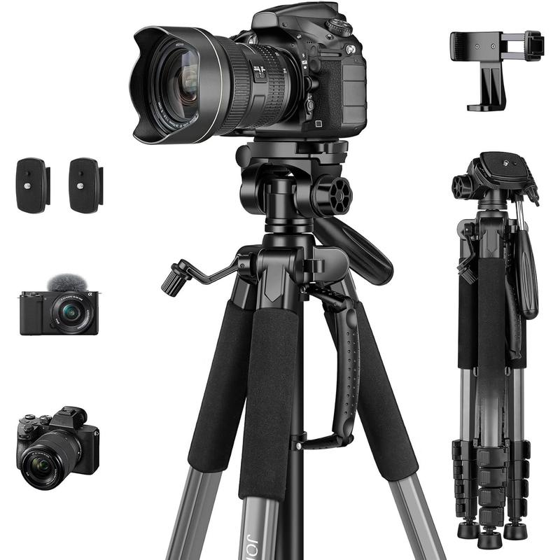 Tripod, 75" Tripod for Camera & Phone, Heavy Duty Camera Tripod Travel ...
