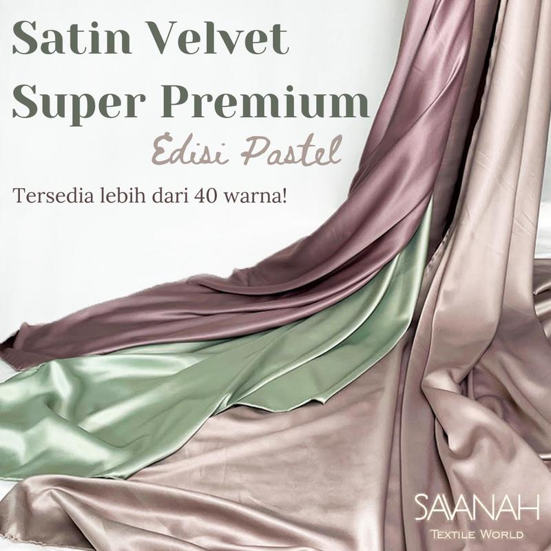 1/2 meter Kain Satin Velvet SUPER PREMIUM / Sateen Velvet Premium ...