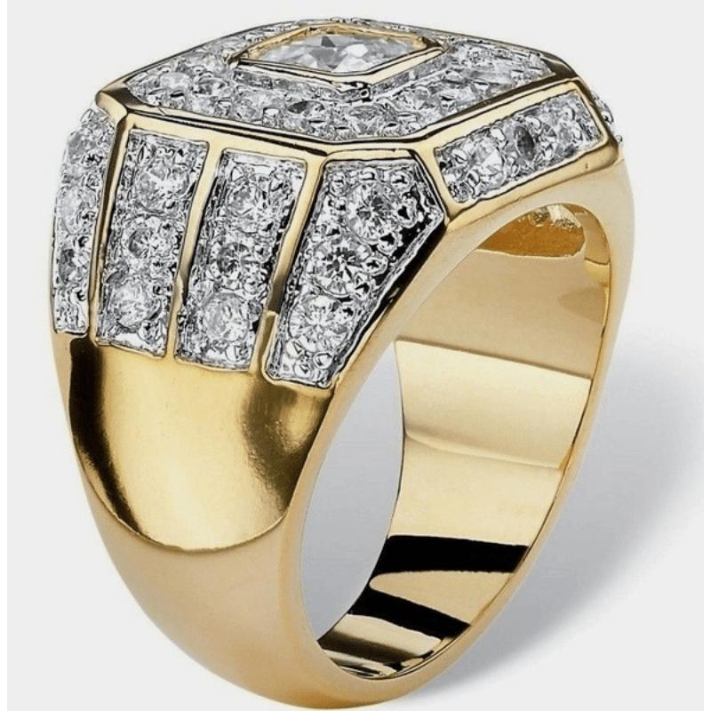 Men's Inlaid Rhinestone Party Ring, Hip Hop Trend, Exquisite - TikTok Shop