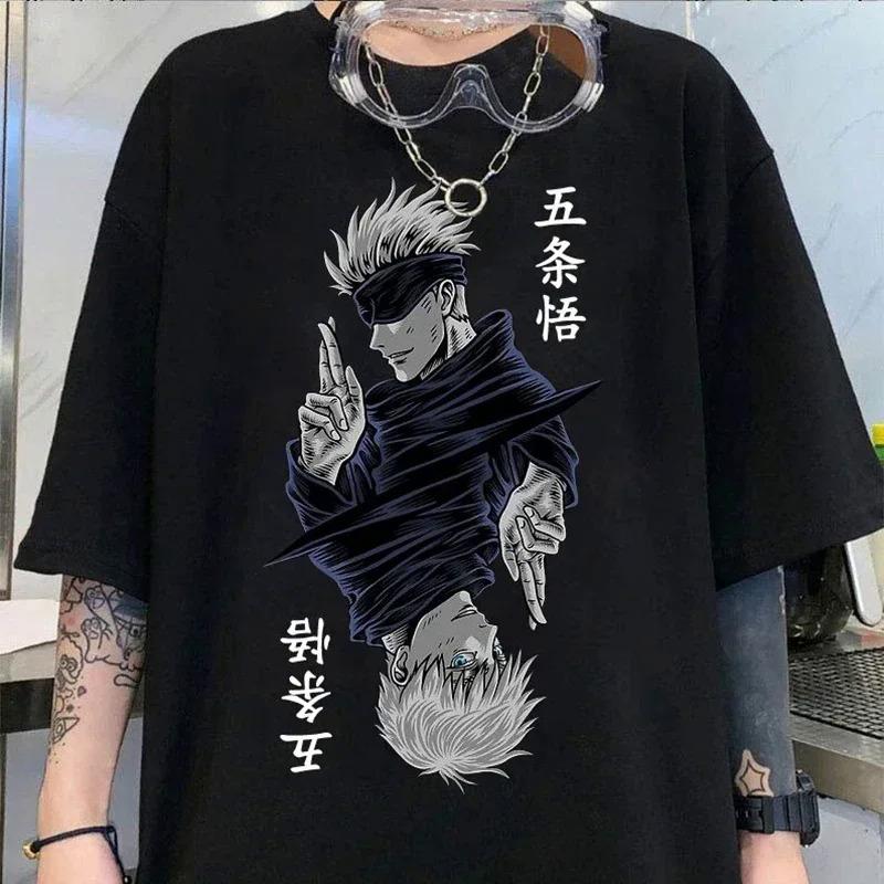 Fesyen jujutsu Kaisen Satoru Gojo anime bercetak Lady o-neck - TikTok ...