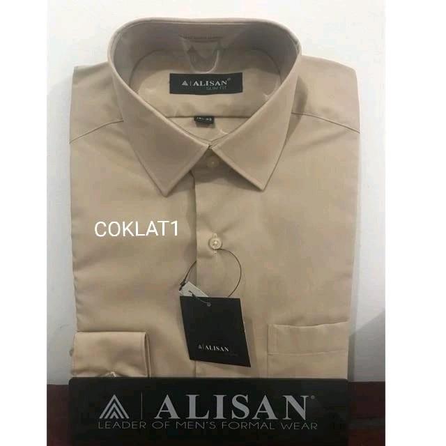 Kemeja Alisan Original Reguler Coklat1 Size 13 & 13.5 Ukuran Kecil ...