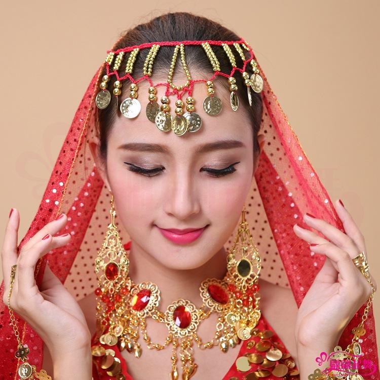 Kostum Persembahan Tarian India, Ikat Kepala Syiling Loket Logam ...