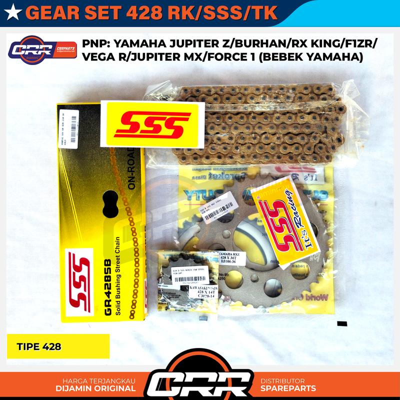 Girset Gear Set Ger Satu Paket 428 SSS Yamaha RX King RX Spesial ...