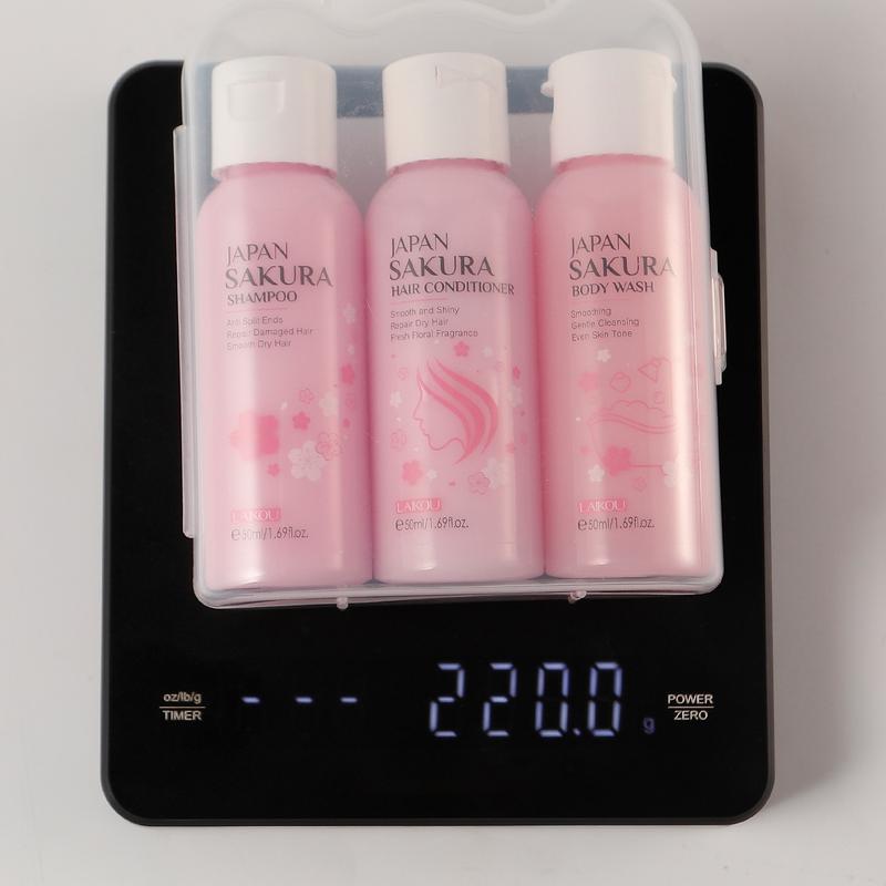 LAIKOU Sakura Bath & Hair Care Set 3 Pieces Hydrating Moisturizing ...