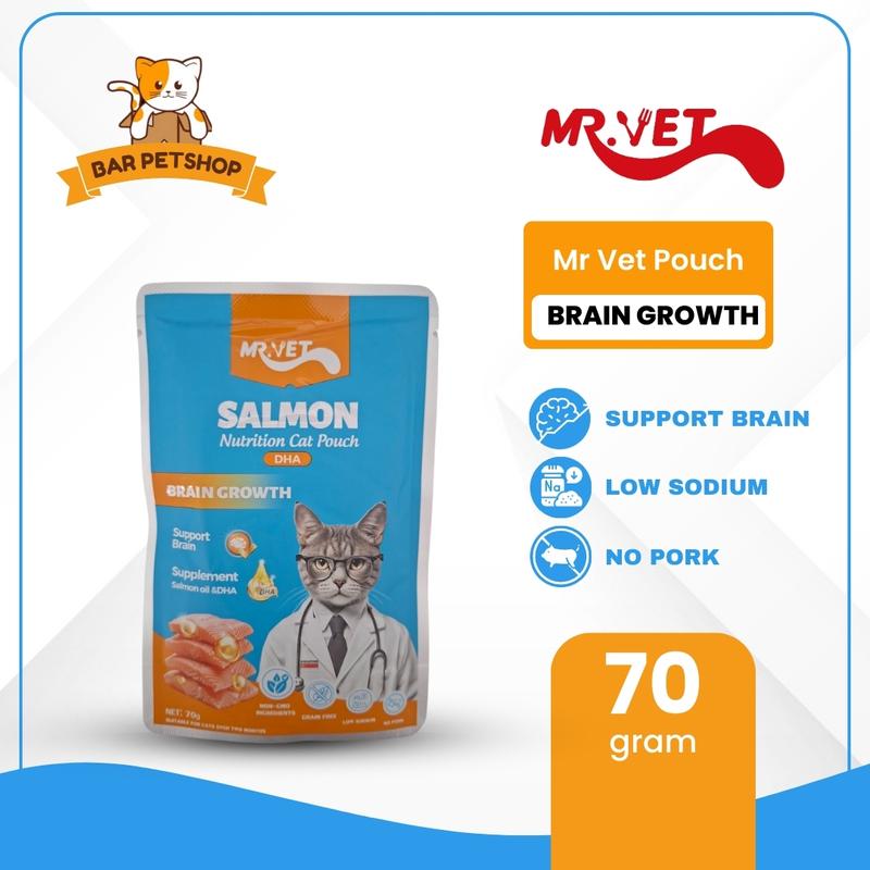 Mr Vet Salmon Brain Growth Pouch Makanan Kucing Basah 70gr - Shop ...
