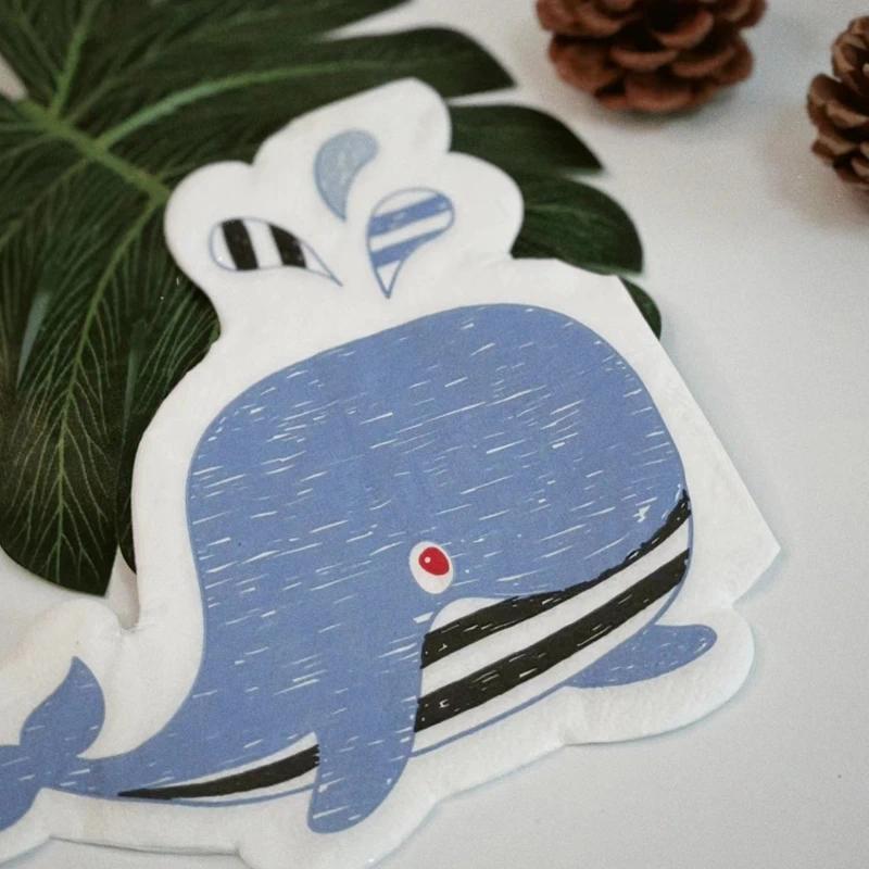 Cartoon Whale Shaped Colourful Printed Napkin Decorative Paper Napkin ...