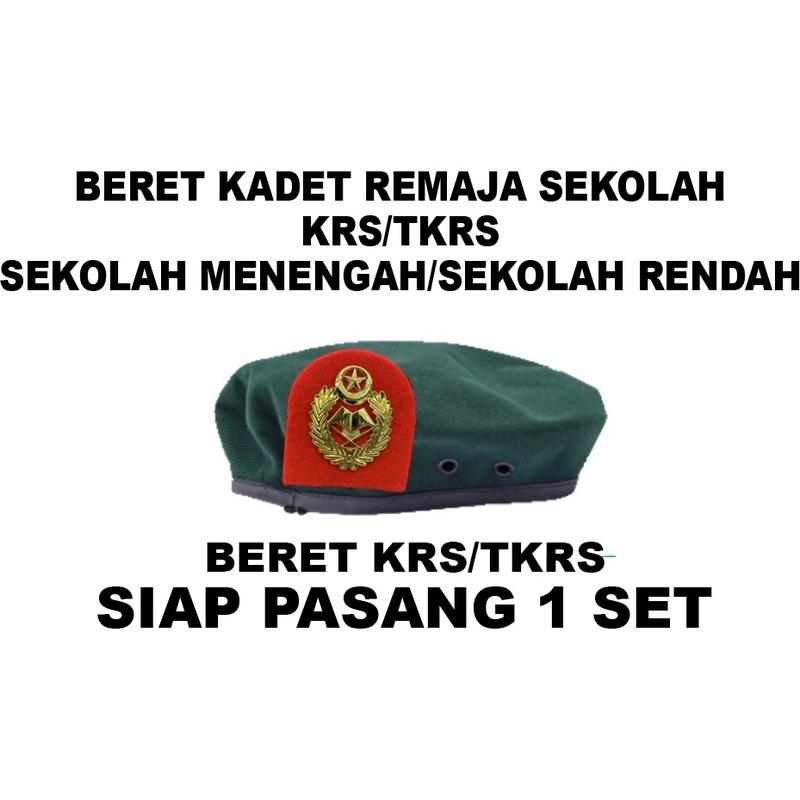 Beret Kadet Remaja Sekolah ( KRS ) ( TKRS ) Topi KRS WARNA HIJAU ...