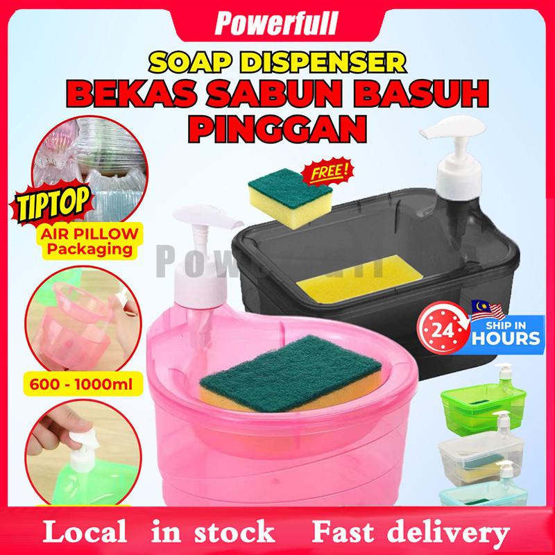 Soap Dispenser and Scrubber Holder with Sponge 2 in 1 Practical ...